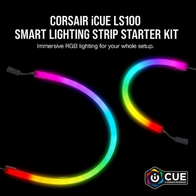 Corsair iCUE LS100 Smart Lighting Strip Starter Kit. 1x Controller, 2x ...