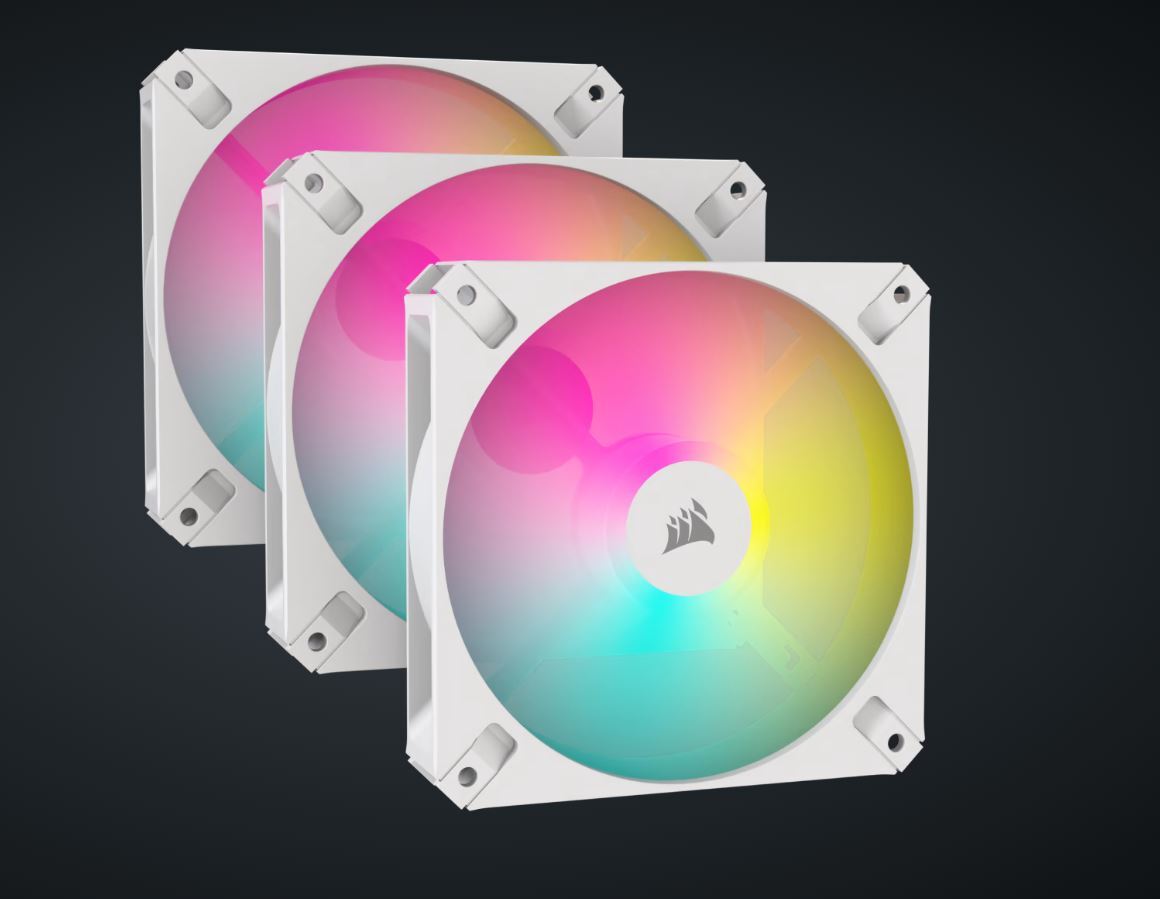 CORSAIR AR120 White 120mm iCUE RGB Fan ARGB-compatible Triple Pack ...