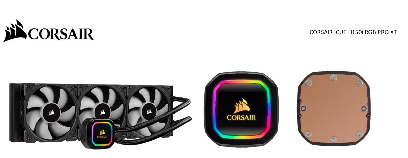 Corsair Hydro H150i RGB PRO XT 360mm Liquid CPU Cooler Triple 120mm ML ...