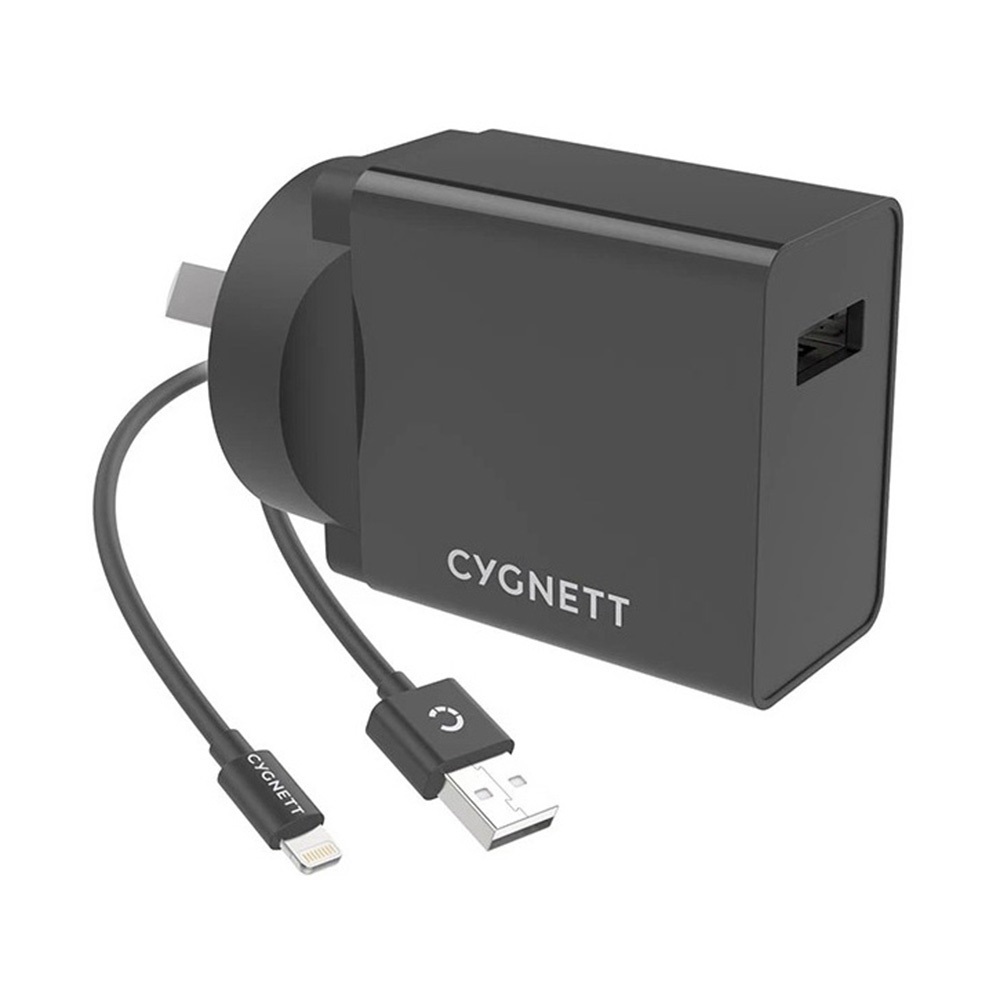 Cygnett PowerPlus 12W Wall Charger + Lightning to USB-A Cable (1.5M ...