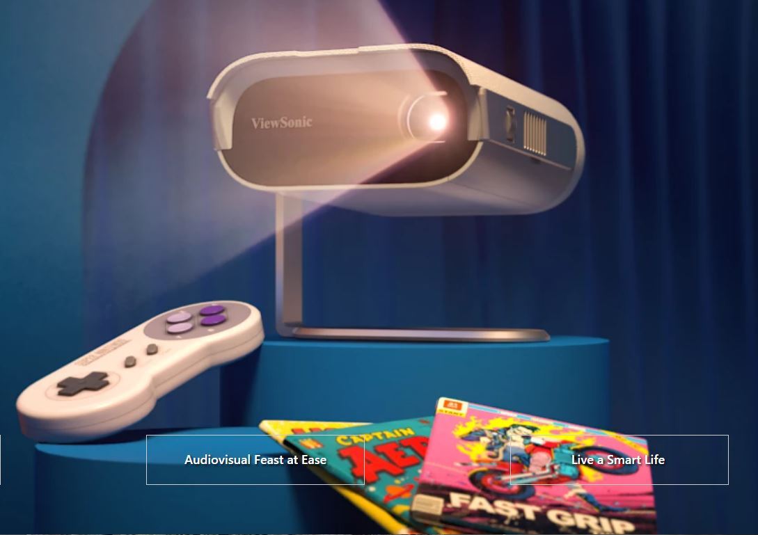 ViewSonic M1 PRO Smart LED Portable, 600 Lumen,Harman Kardon® Speakers ...