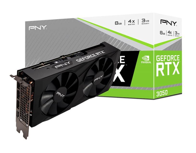 PNY nVidia GeForce RTX 3050 8GB VERTO Dual Fan Edition XLR8 Gaming 1552 ...