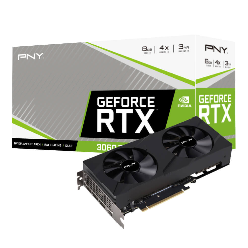 PNY nVidia GeForce RTX 3060 Ti 8GB VERTO Dual Fan LHR 4864 Cuda 1410 ...